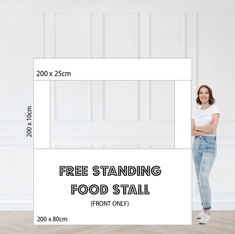 Freestanding Foodstall Cover (3D Roof) – 6ft Table – Parties And Signs