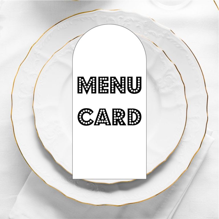 Create Your Slim Arched Menu Card – Parties And Signs