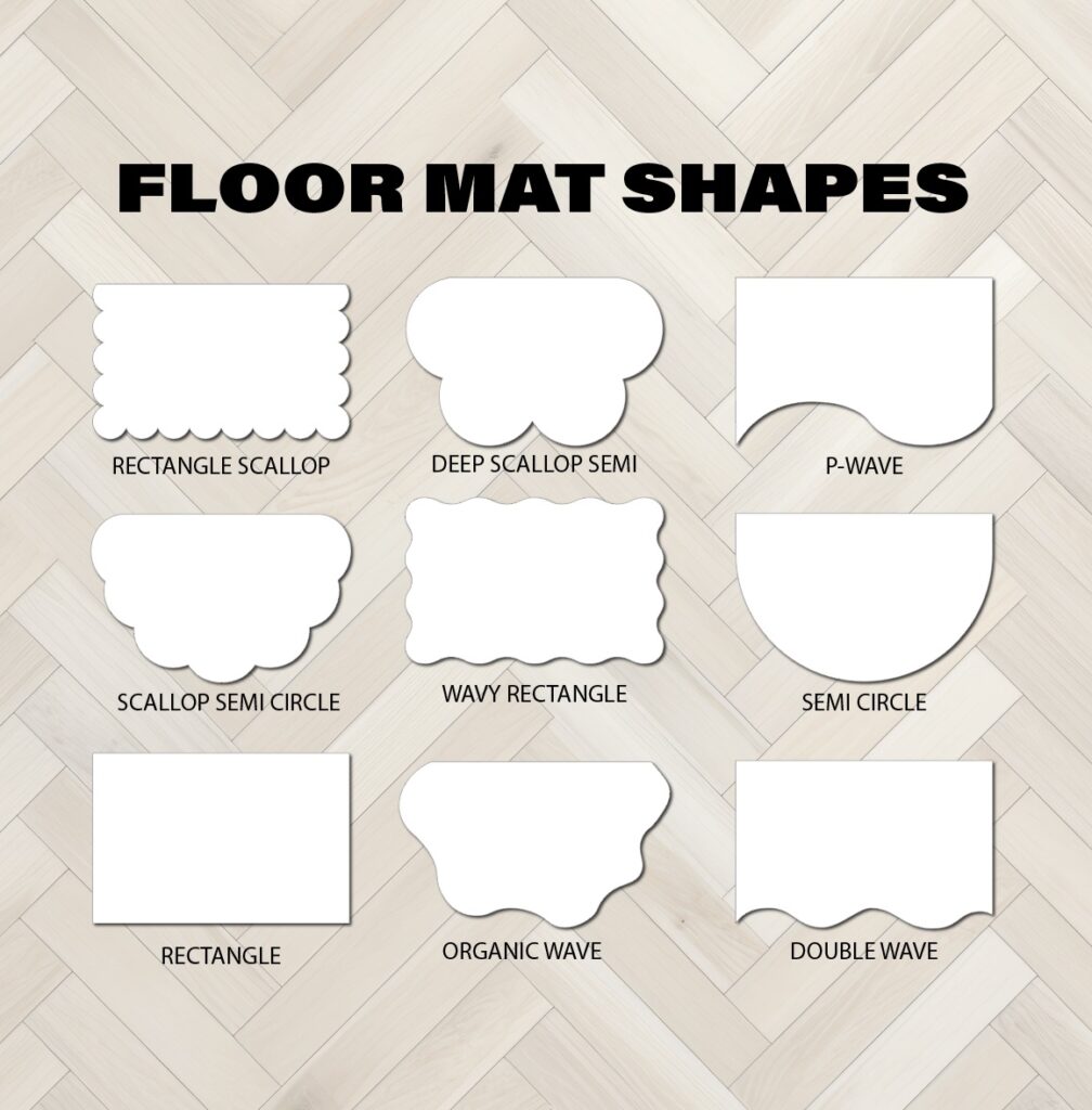 Choose Your Shape White Floor Mat (Non-Editable) – Parties And Signs
